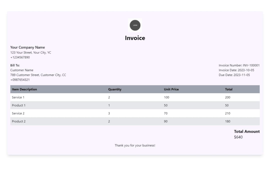 Develop Custom Tailwind Invoice Templates Using AI