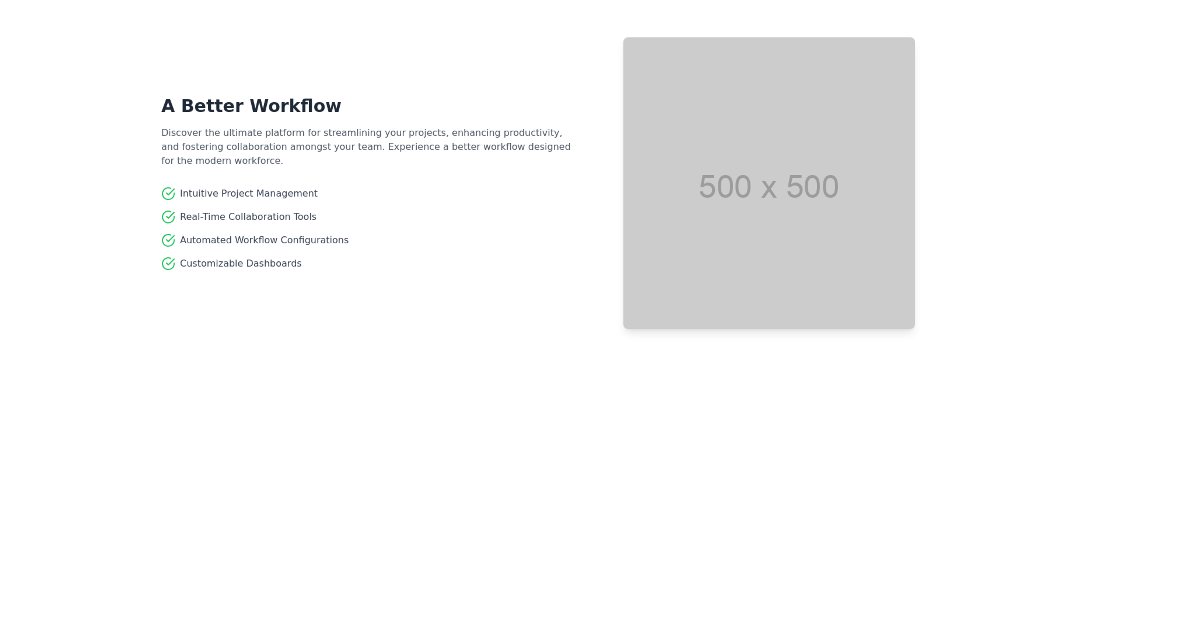 Better Workflow Feature Section - Free React, Tailwind Component