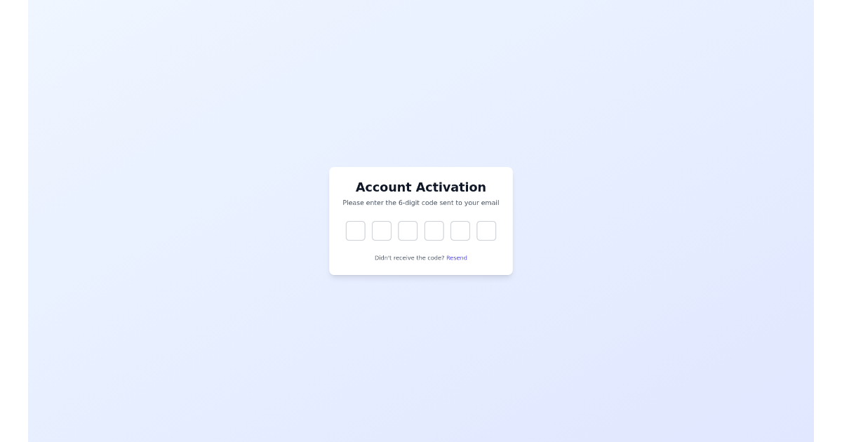 Activation Page - Free React, Tailwind Component