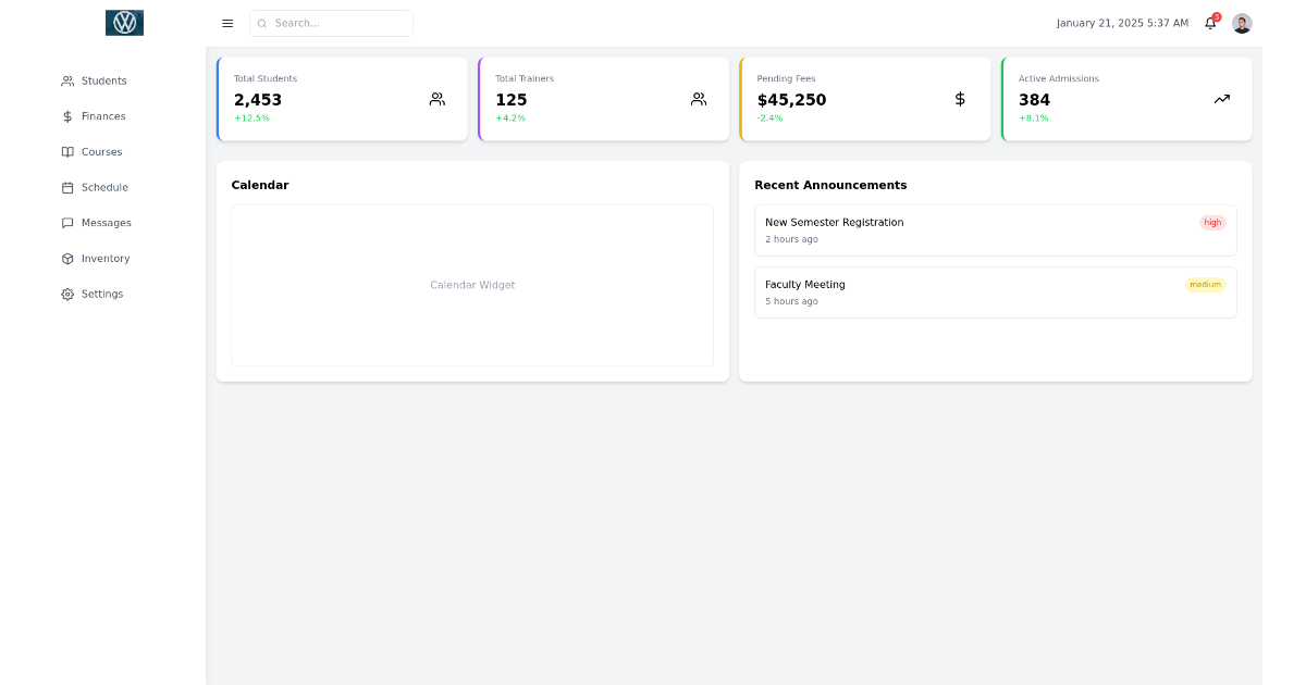 Admin Dashboard Free React Tailwind Component 2145