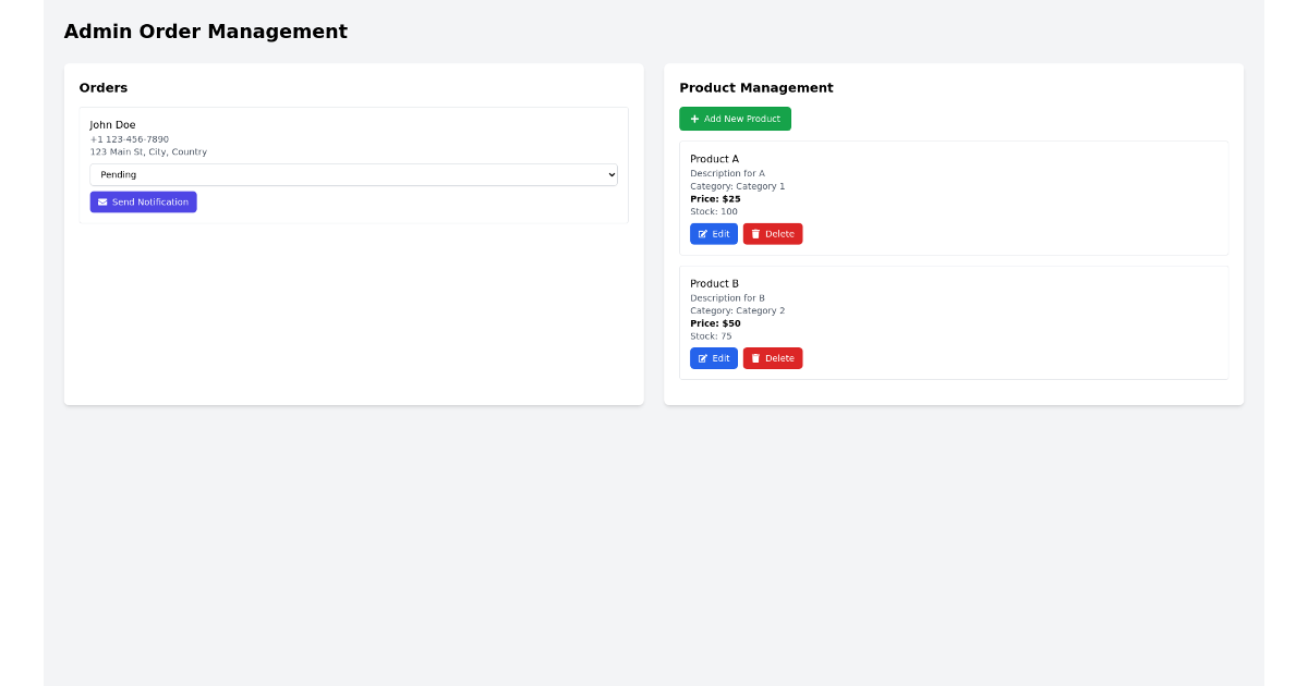 Admin Order Page - Free React, Tailwind Component