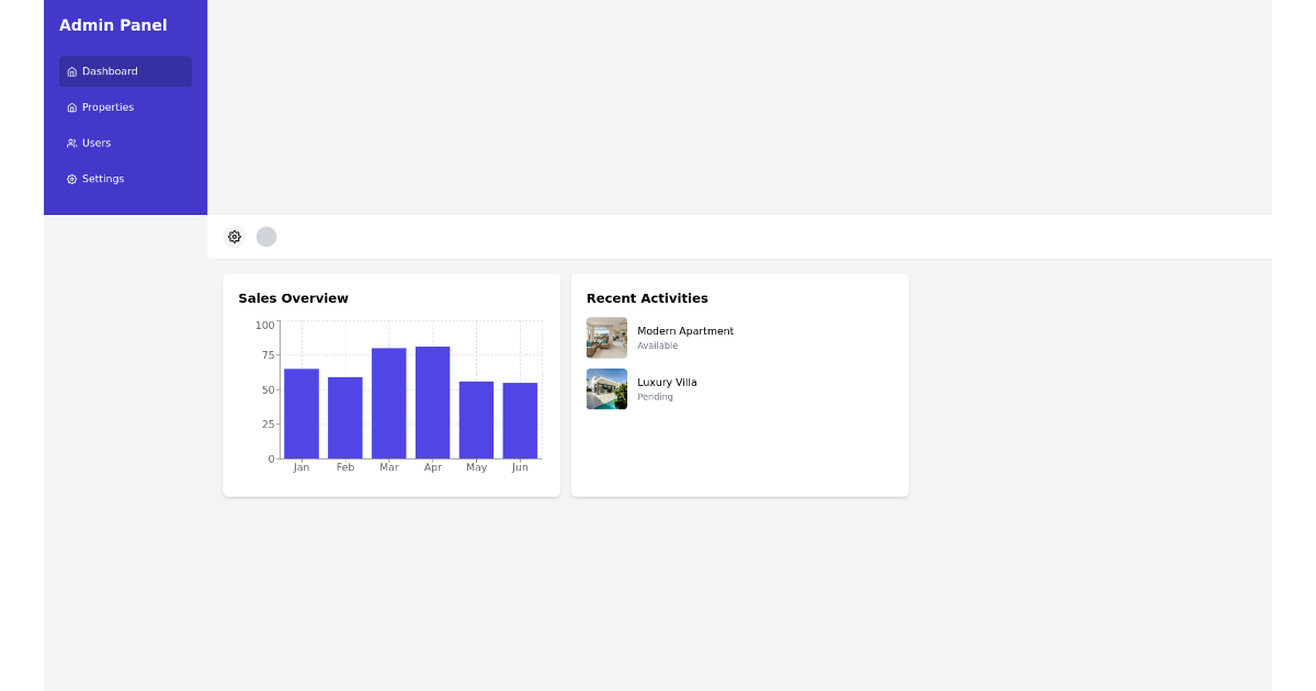 Real Estate Admin Panel Built with React & Tailwind CSS