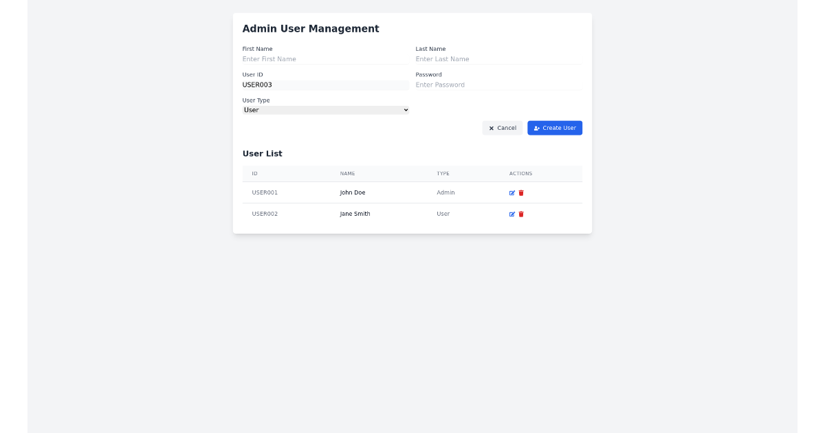 Admin User Management - Free React, Tailwind Component