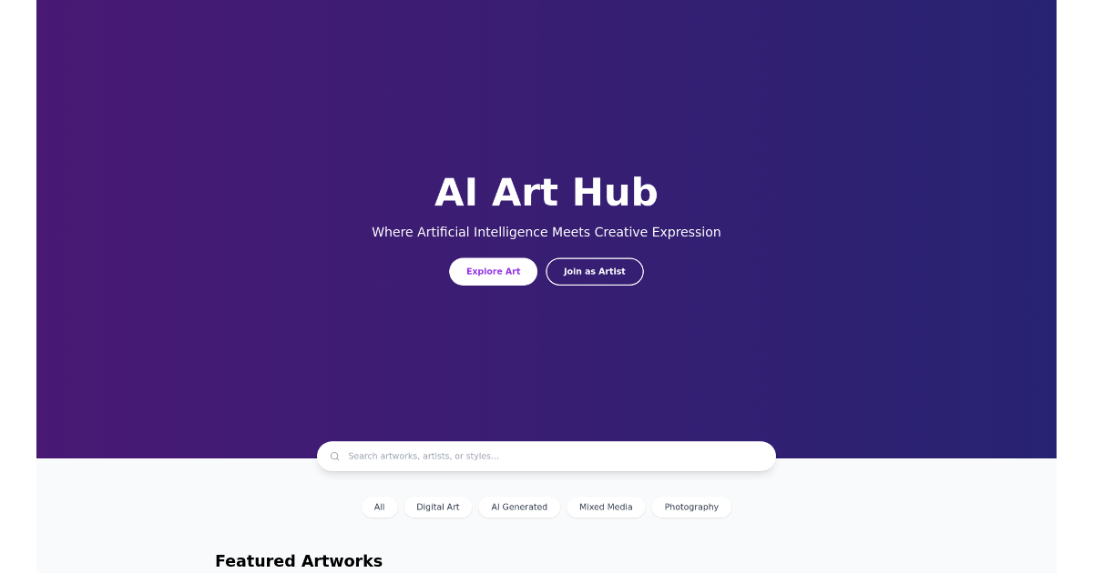 Mock Artworks - Free React, Tailwind Component