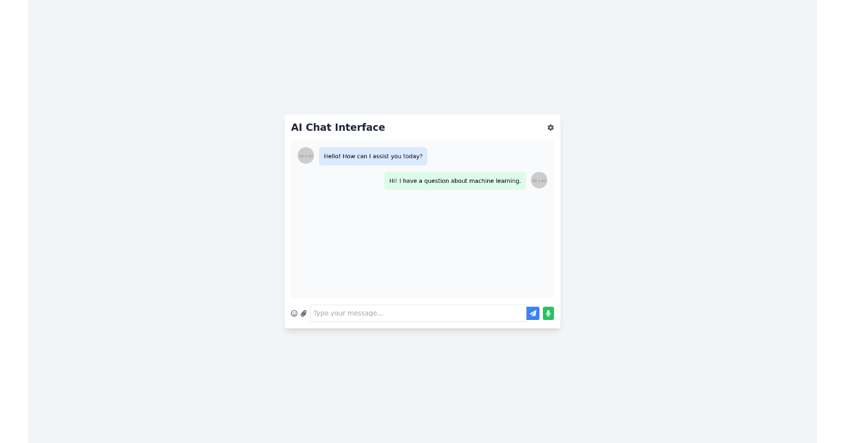 A I Chat Interface - Free Html, Tailwind Component