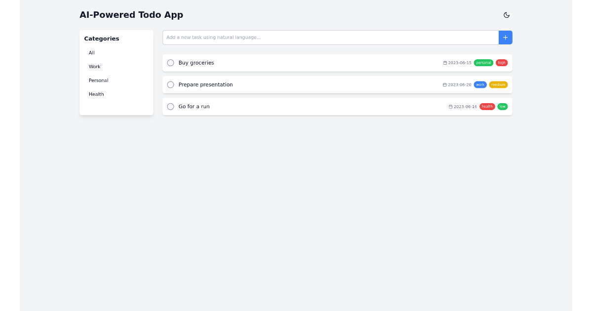 A I Todo App - Free React, Tailwind Component