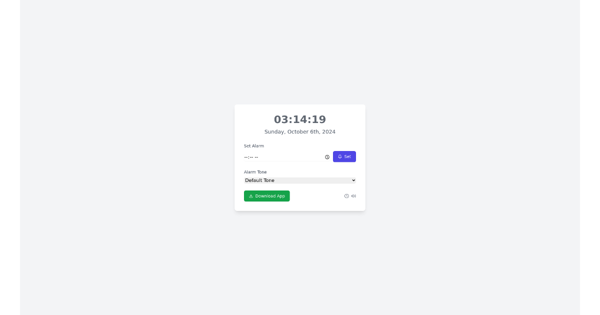 Alarm Clock - Free React, Tailwind Component