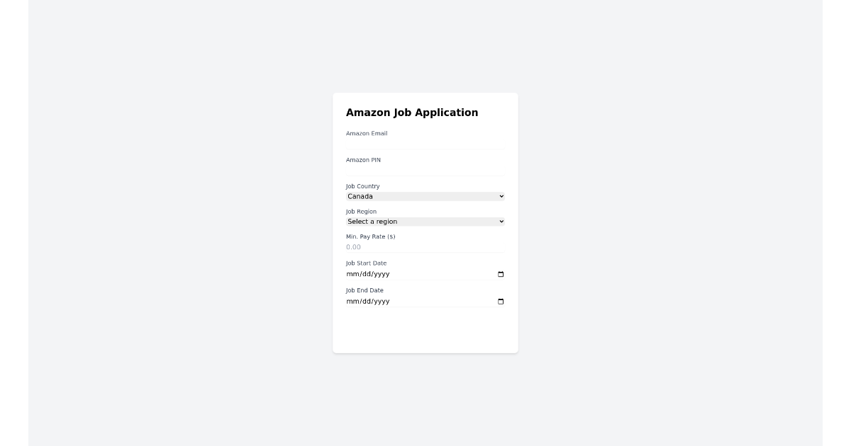 Amazon Job Application - Free Html, Tailwind Component