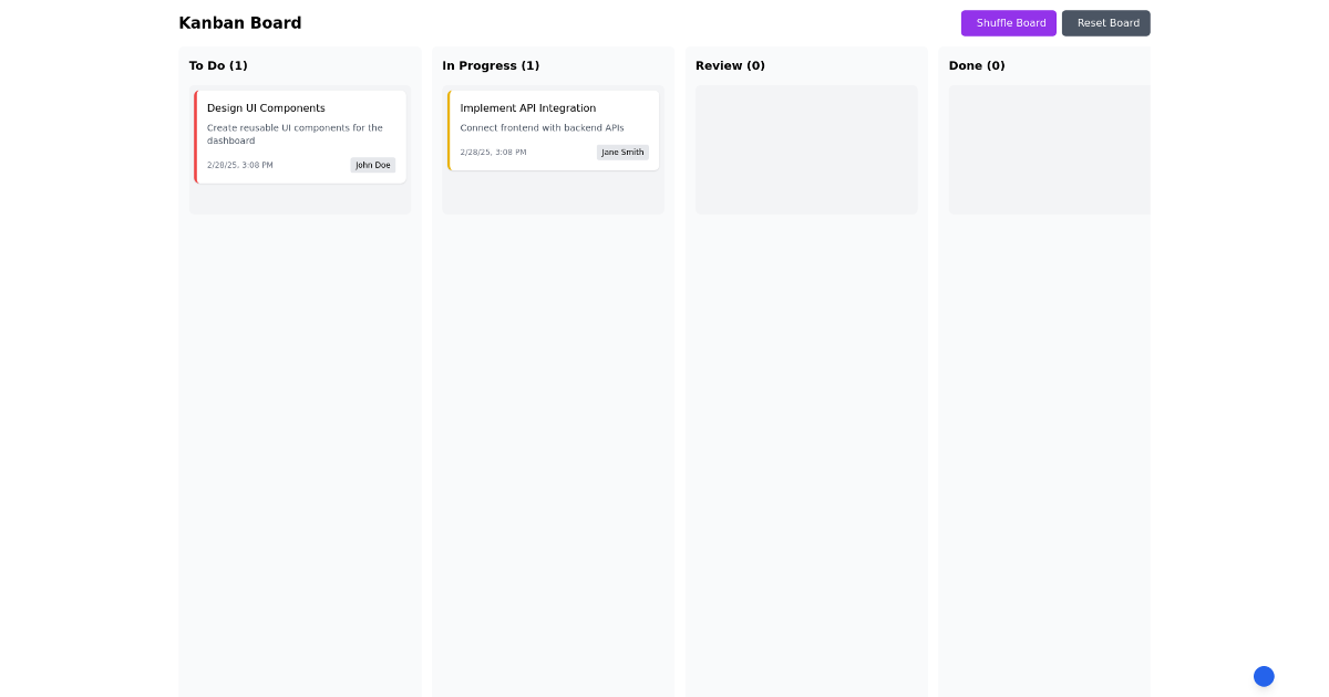 Kanban Board - Free Angular, Tailwind Component