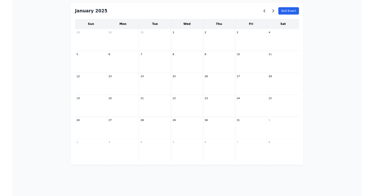 Drag Drop Calendar - Free Angular, Tailwind Component