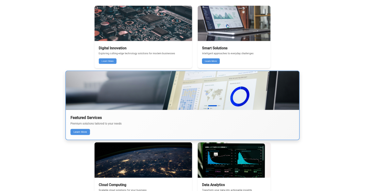 Centered Card Layout - Free Angular, Css Component