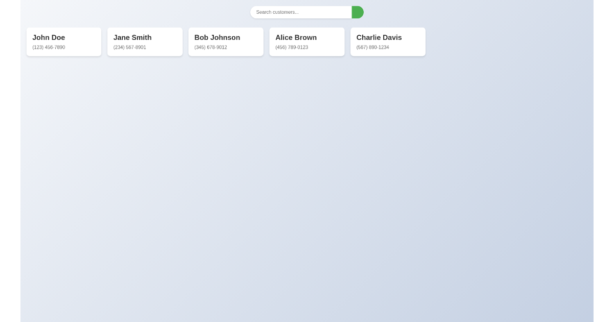 Customer Search Component - Free Angular, Css Component