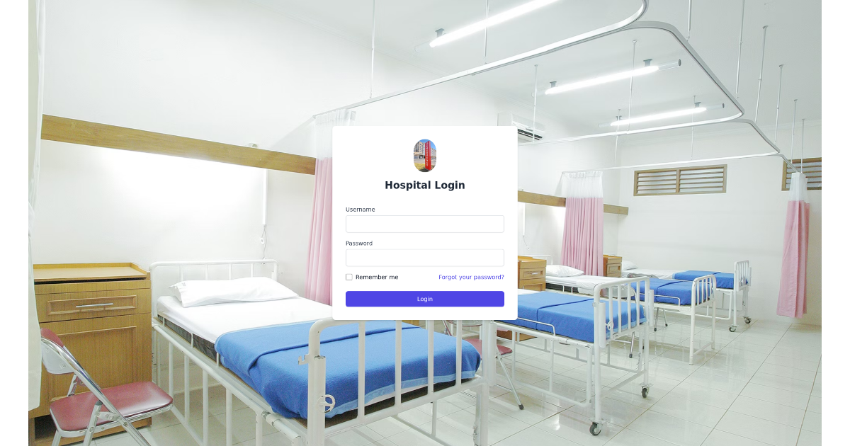 Hospital Login Component - Free Angular, Tailwind Component