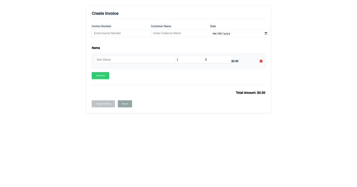 Invoice Creator - Free Angular, Css Component
