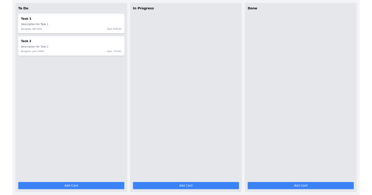 Kanban Board - Free Angular, Tailwind Component