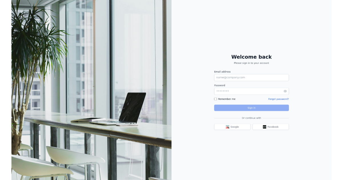 Login Page - Free Angular, Tailwind Component