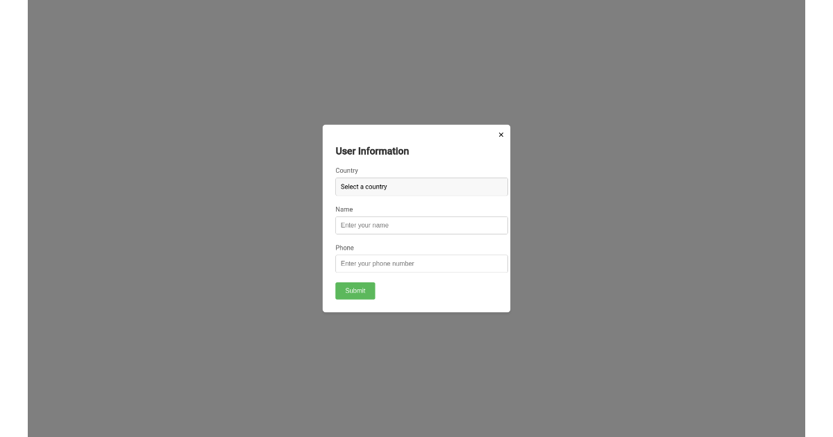 User Info Popup - Free Angular, Css Component