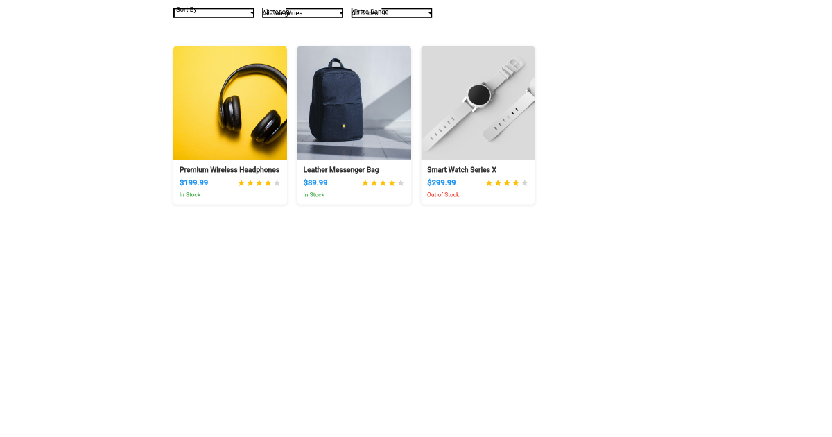 Product Catalog Grid - Free Angular, Css Component