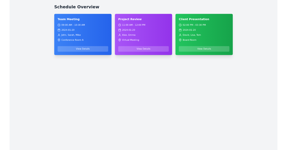 Scheduler View - Free Angular, Tailwind Component