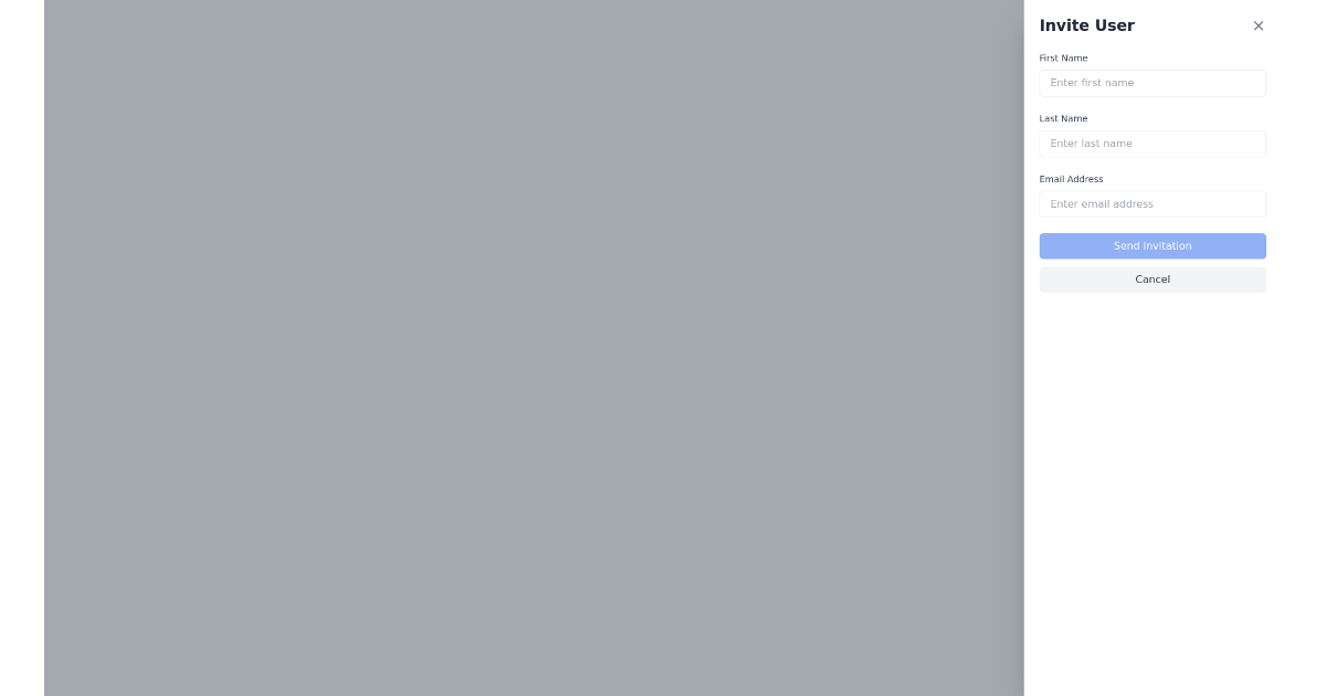 User Invitation Drawer - Free Angular, Tailwind Component