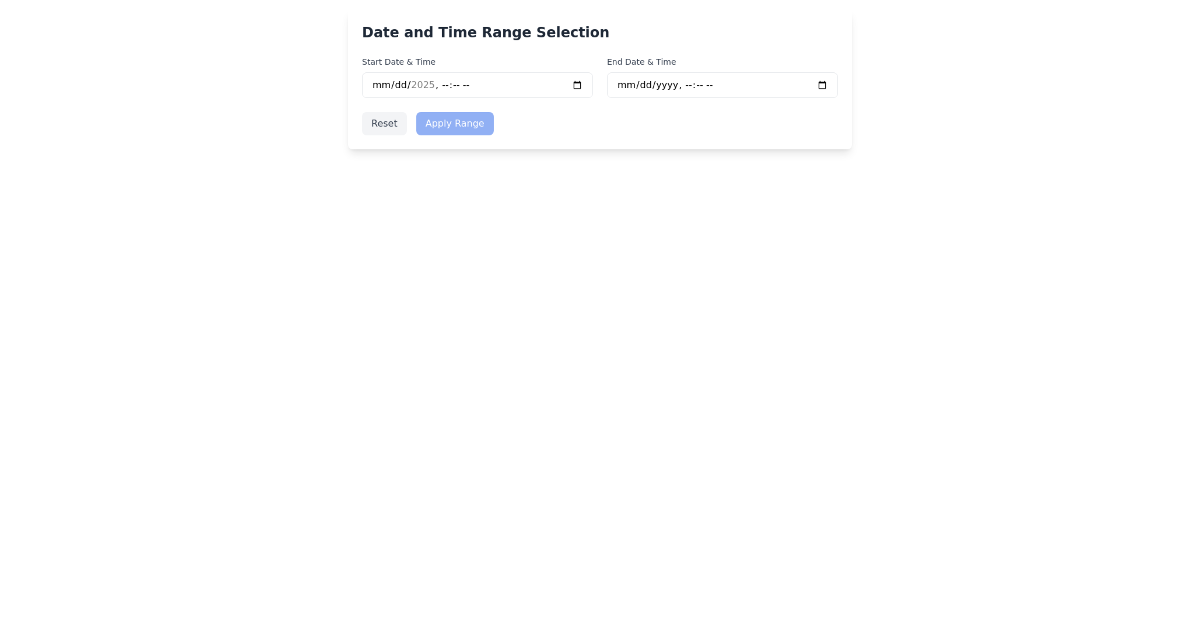 Date Time Range Picker - Free Angular, Tailwind Component