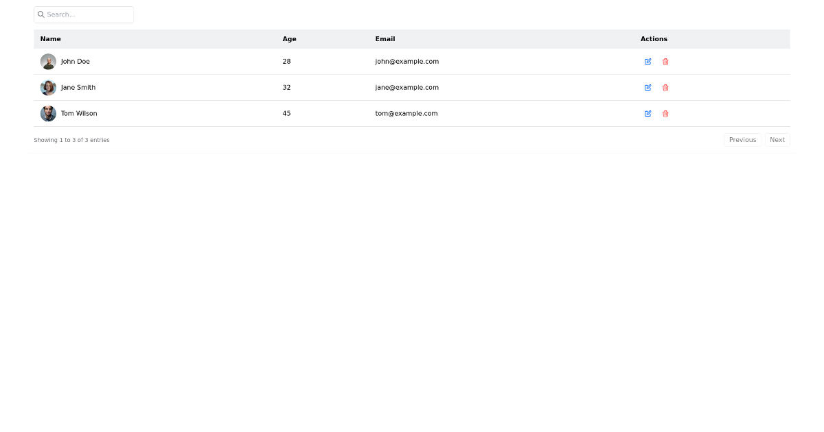 Responsive Aesthetic Table - Free Angular, Tailwind Component