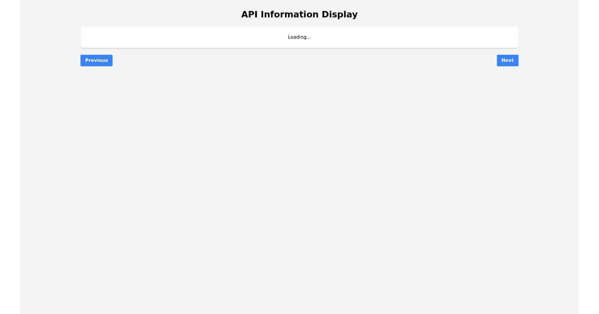 A P I Information Interface - Free Html, Tailwind Component
