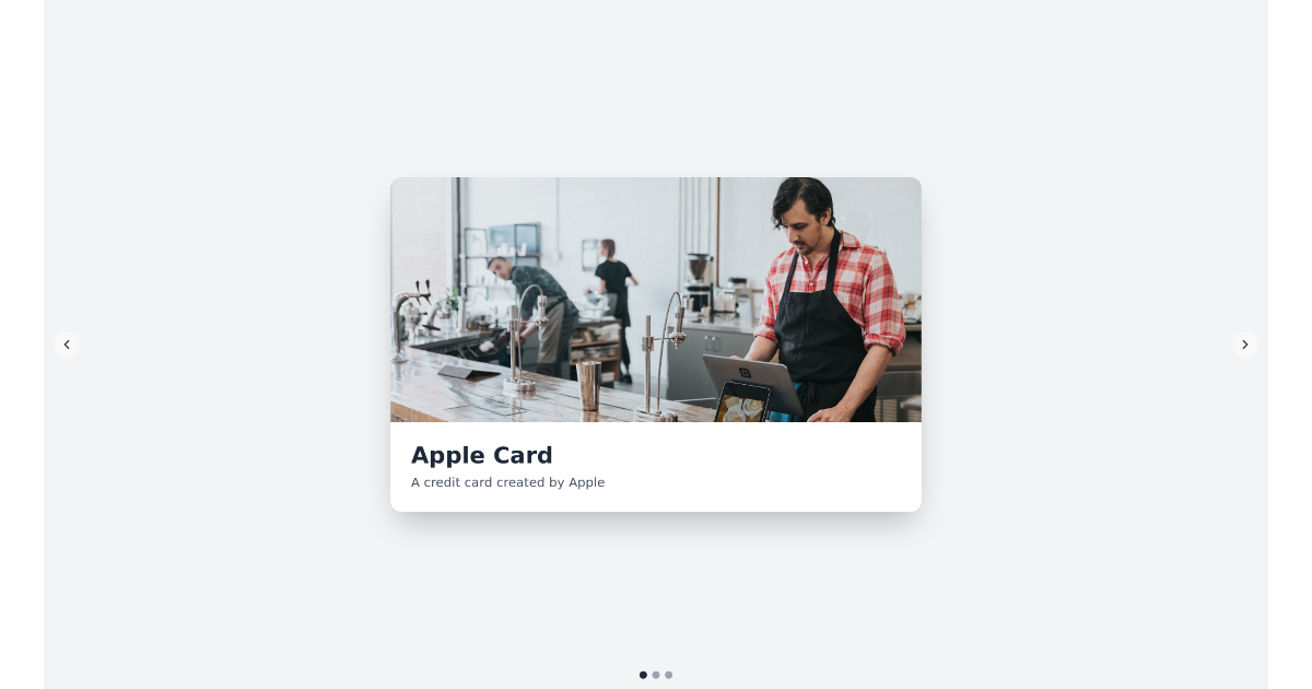 Apple Card Carousel - Free React, Tailwind Component