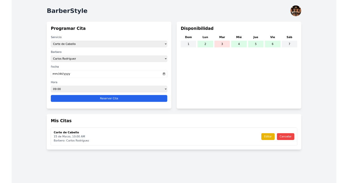 Barbershop Appointment Manager - Free Html, Tailwind Component