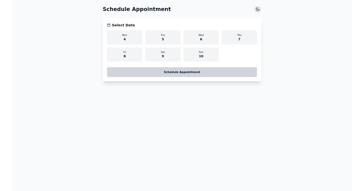 Appointment Scheduler - Free React, Tailwind Component