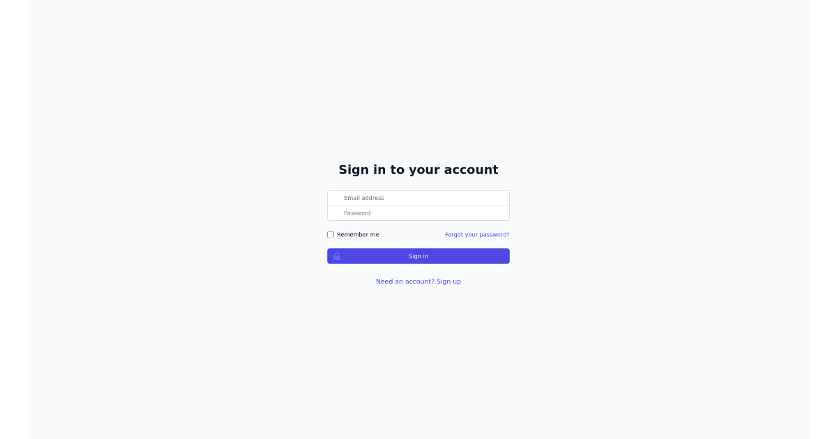 User Auth Component - Free React, Tailwind Component