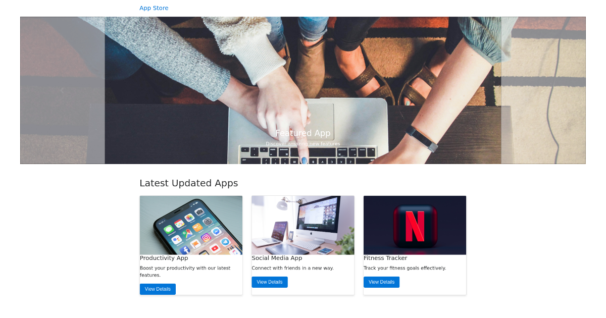 Modern App Store - Free Html, Bootstrap Component