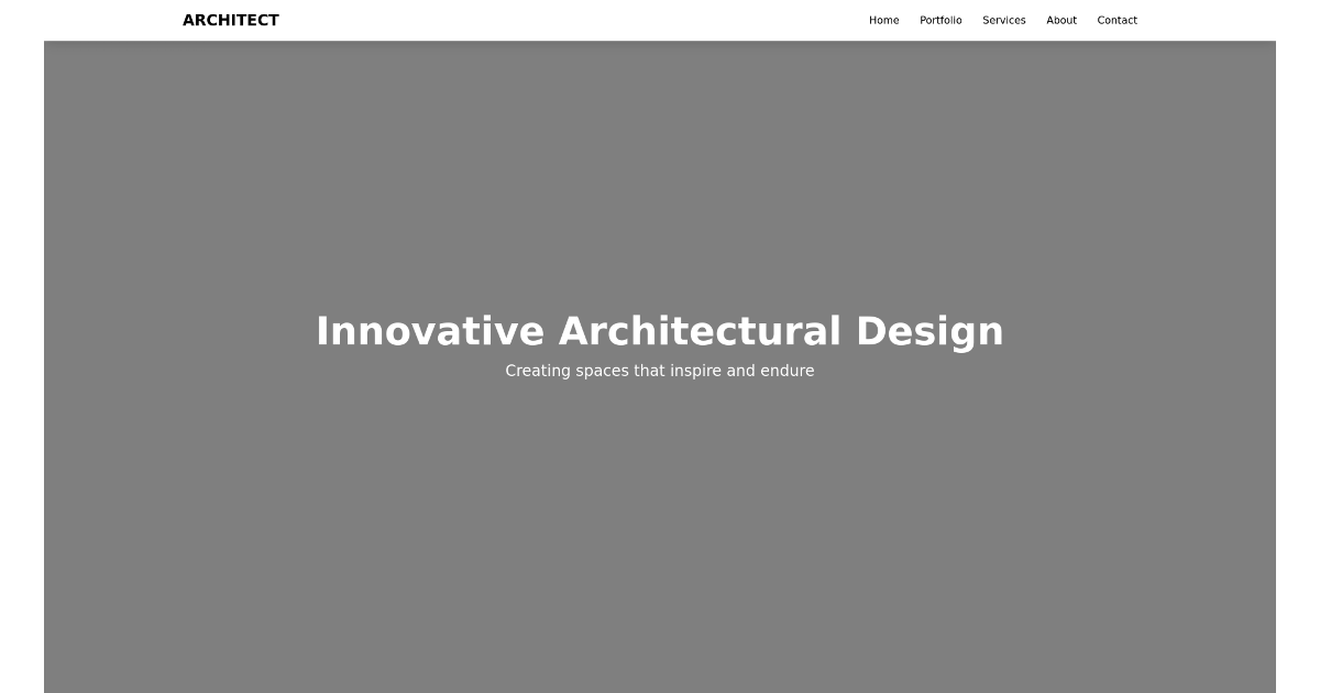 Architect Portfolio - Free React, Tailwind Component