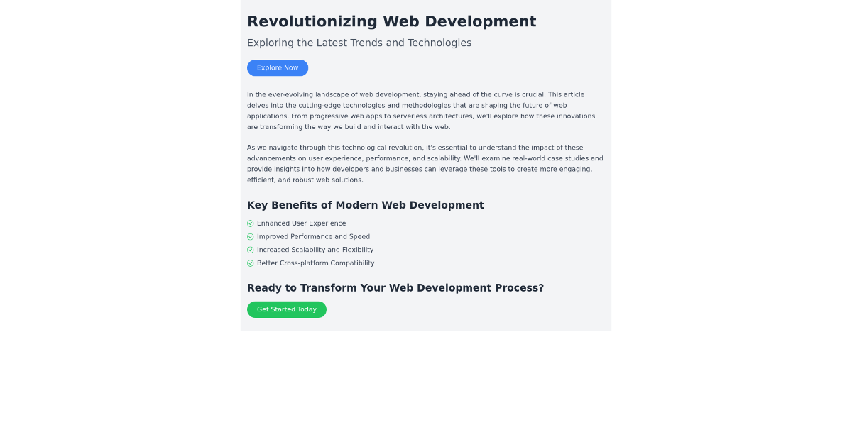 Create Stunning Article Pages with React and Tailwind CSS