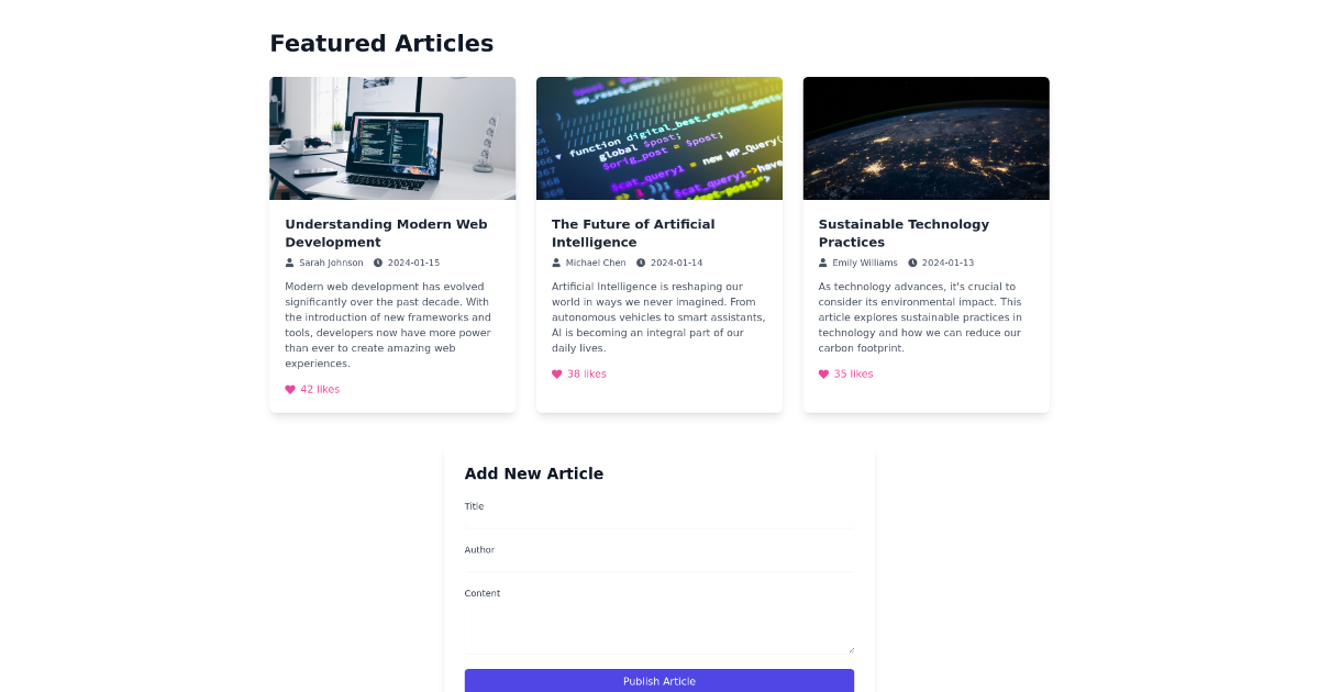 Article Section - Free React, Tailwind Component