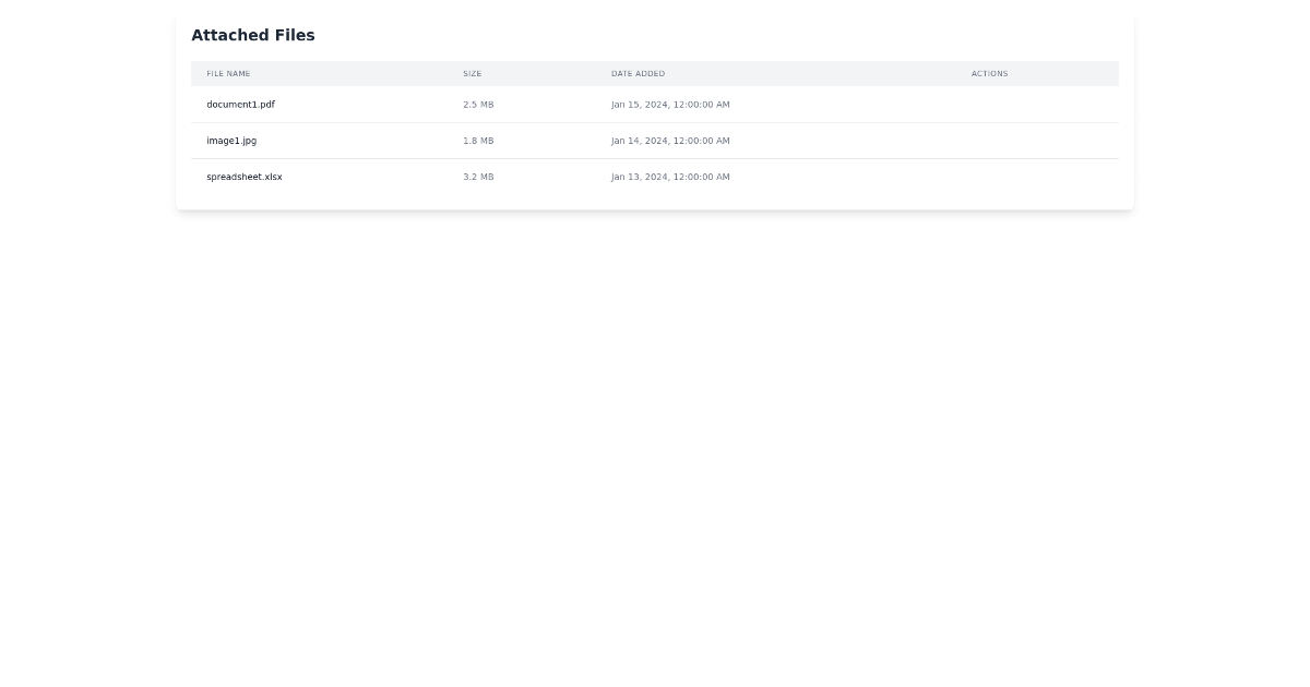 File Management List - Free Angular, Tailwind Component