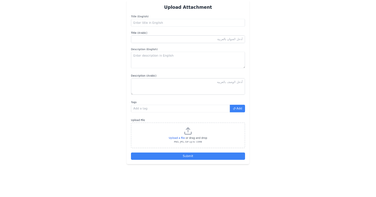 Upload Attachment - Free React, Tailwind Component