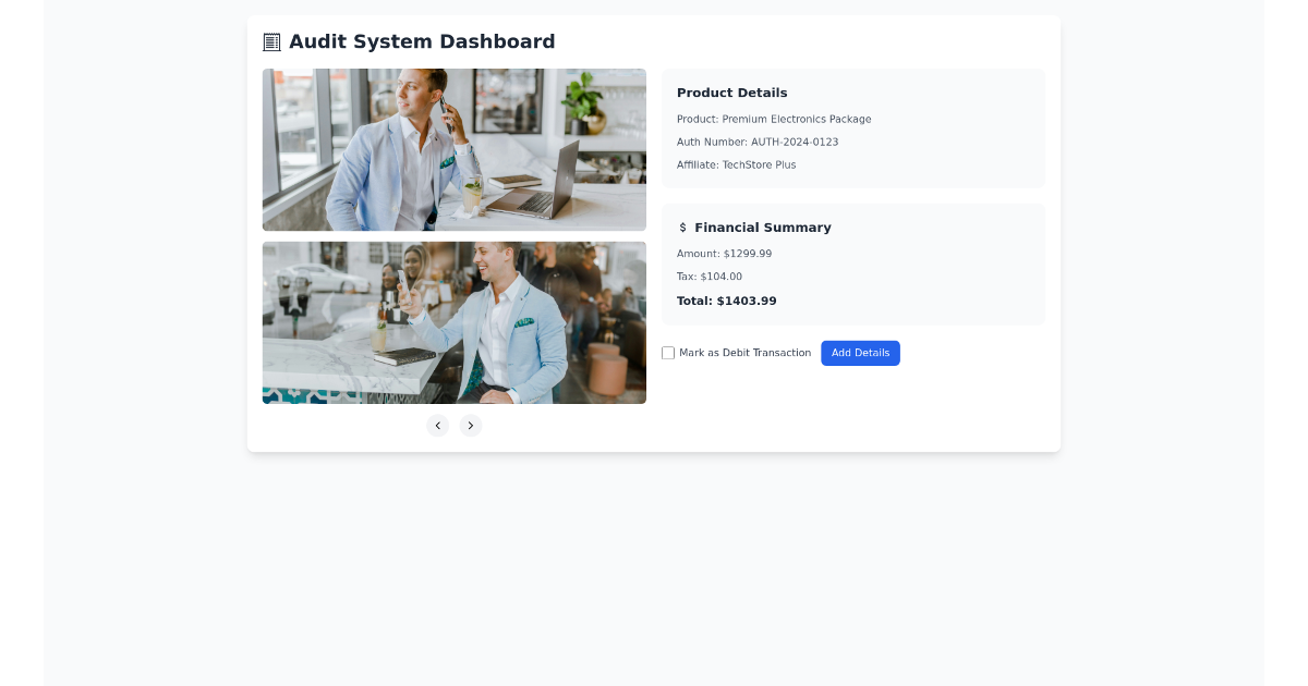 Audit Dashboard - Free React, Tailwind Component