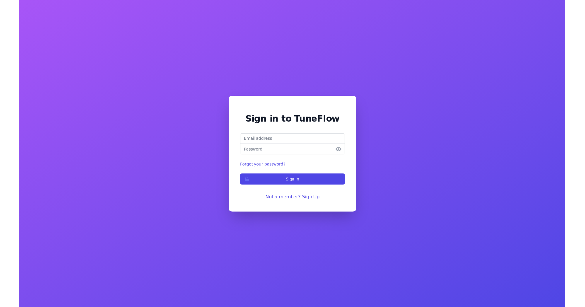 Tune Flow Auth - Free React, Tailwind Component