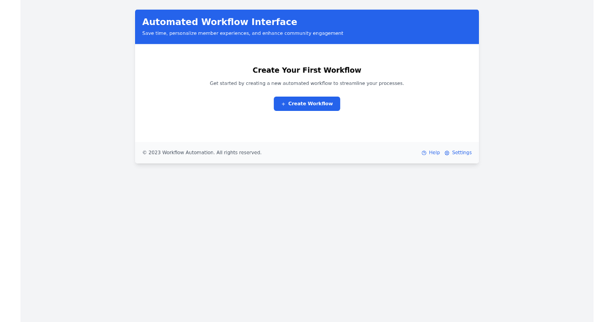 Workflow Interface - Free React, Tailwind Component