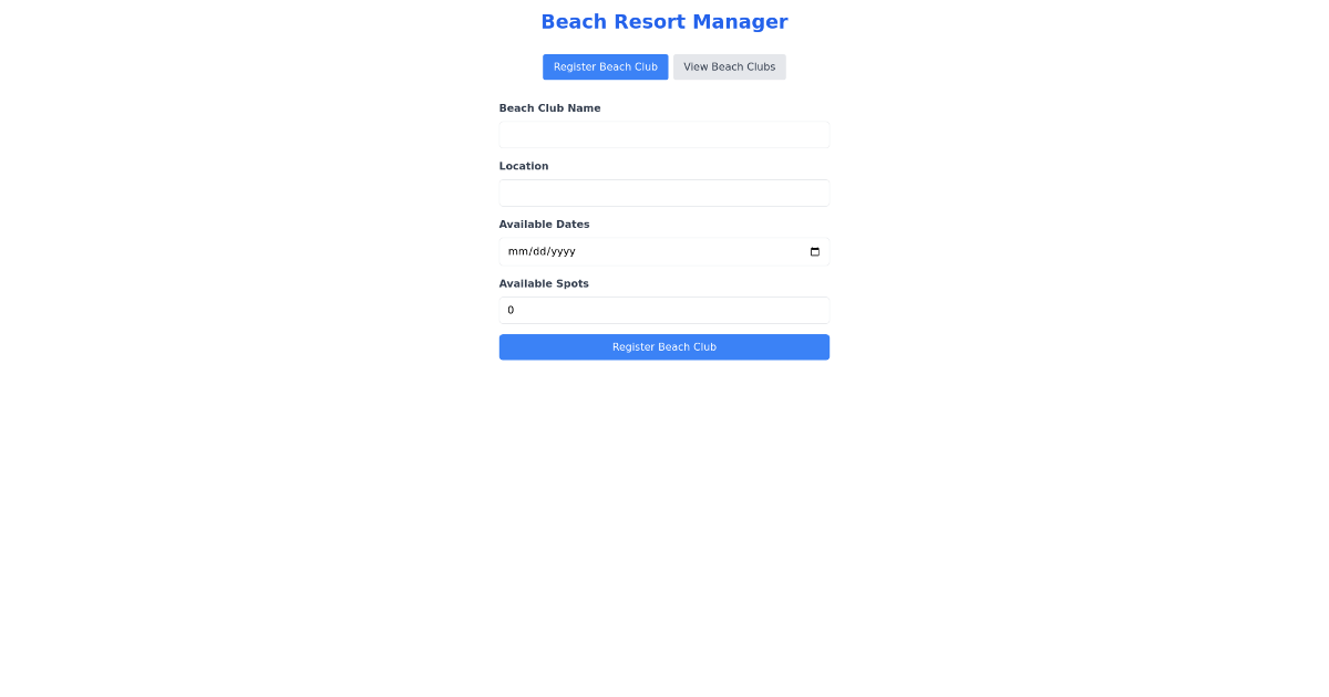 Beach Resort Manager - Free React, Tailwind Component