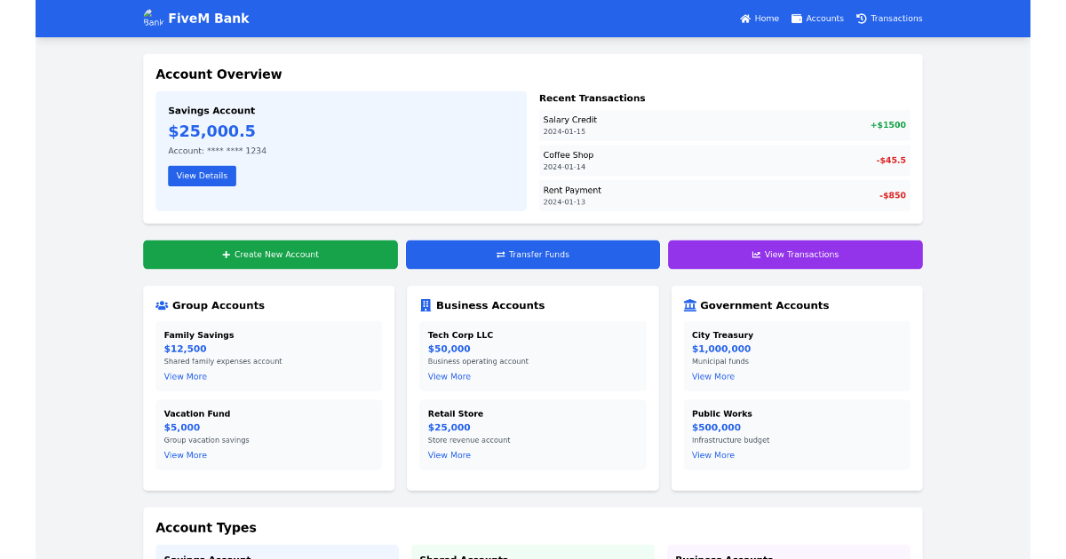 Banking Dashboard - Free React, Tailwind Component