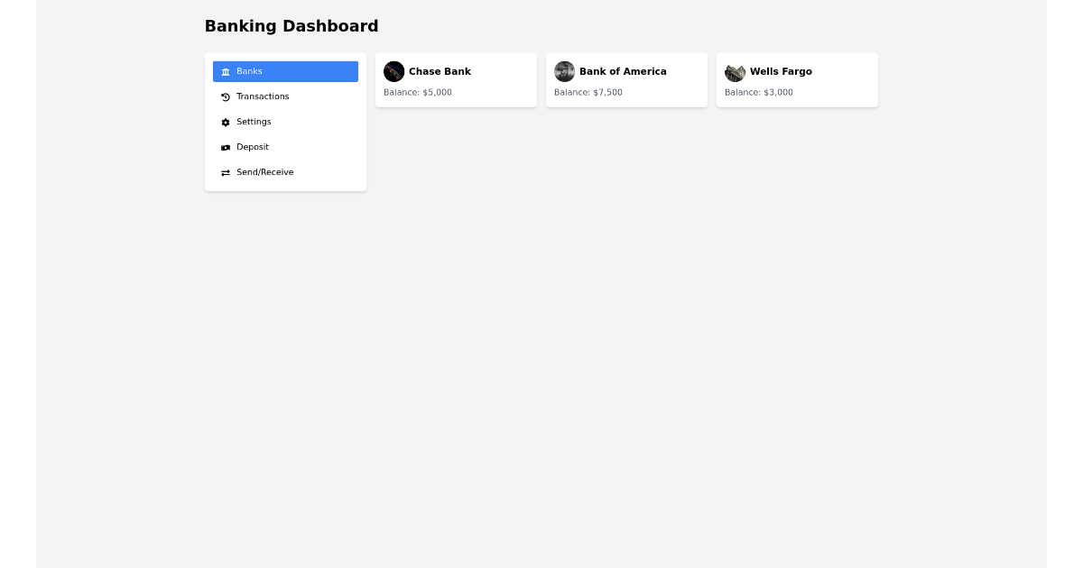 React Banking Dashboard with Tailwind CSS