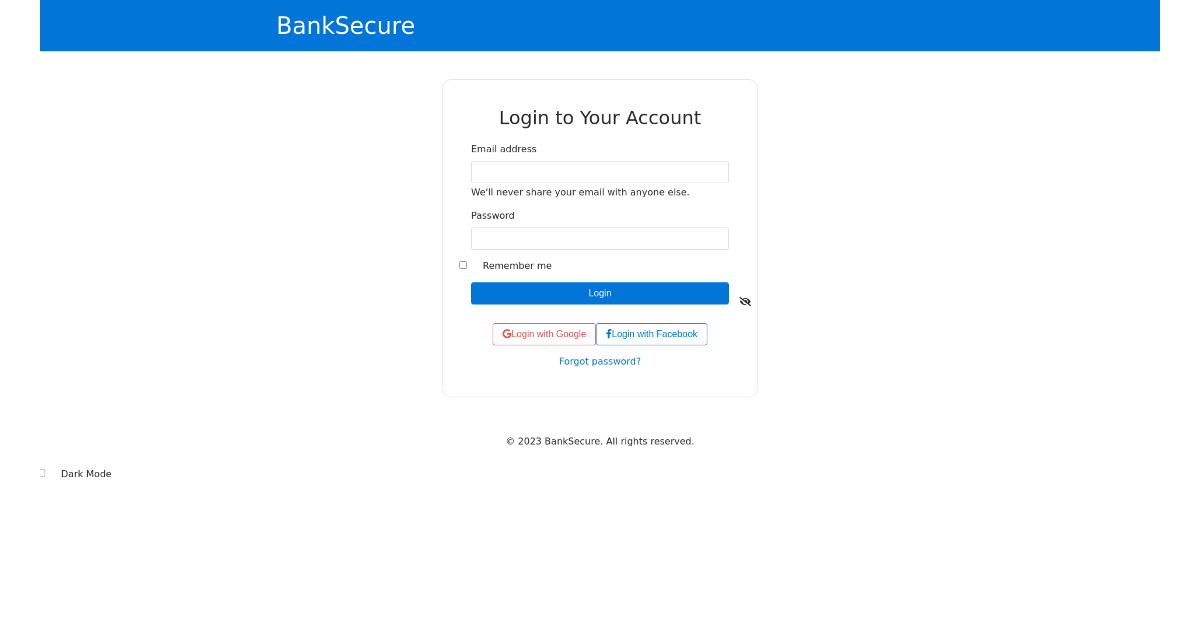 Bank Secure Login Interface - Free Html, Bootstrap Component