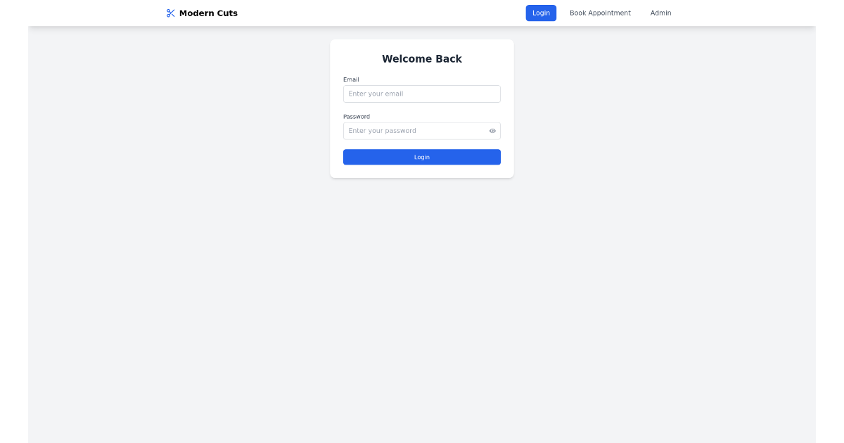 Barber Shop App - Free React, Tailwind Component