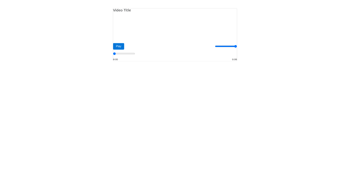 Video Player Component - Free Html, Bootstrap Component