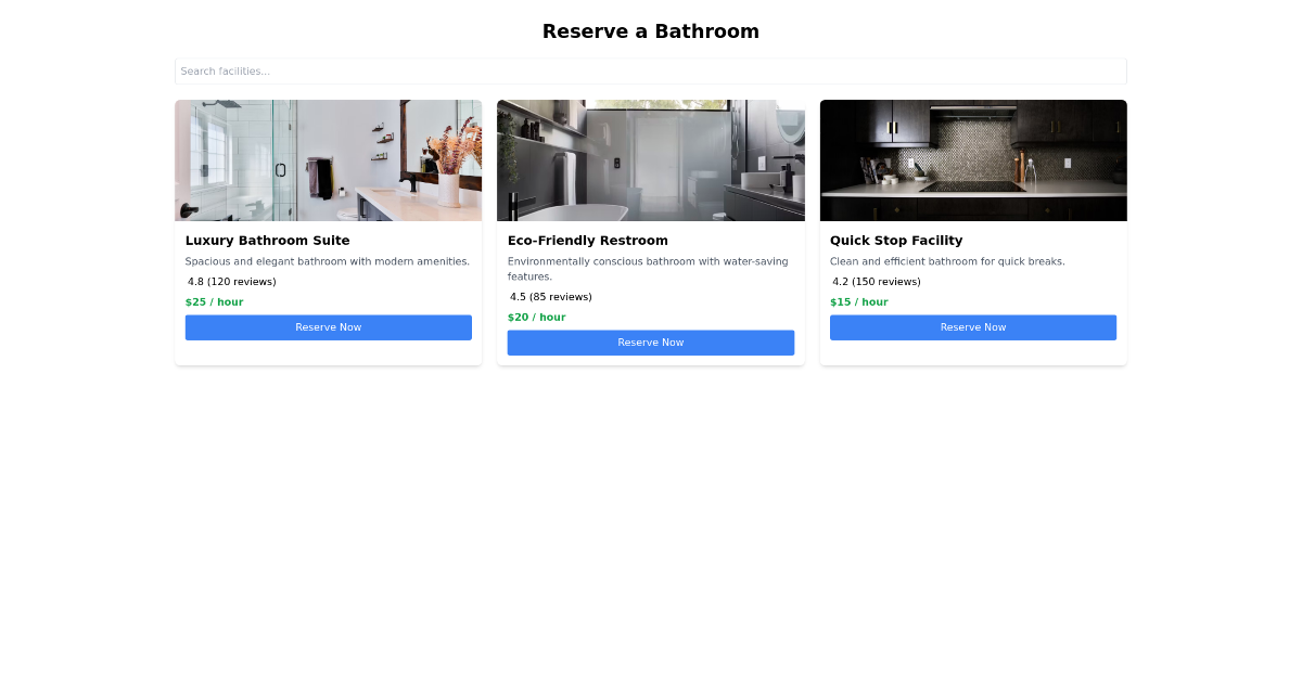Bathroom Reservation Component - Free Angular, Tailwind Component