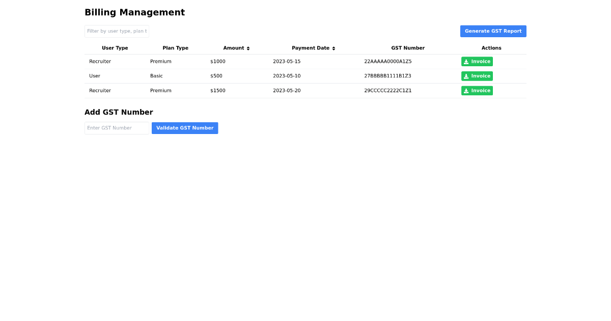 Billing Management - Free React, Tailwind Component
