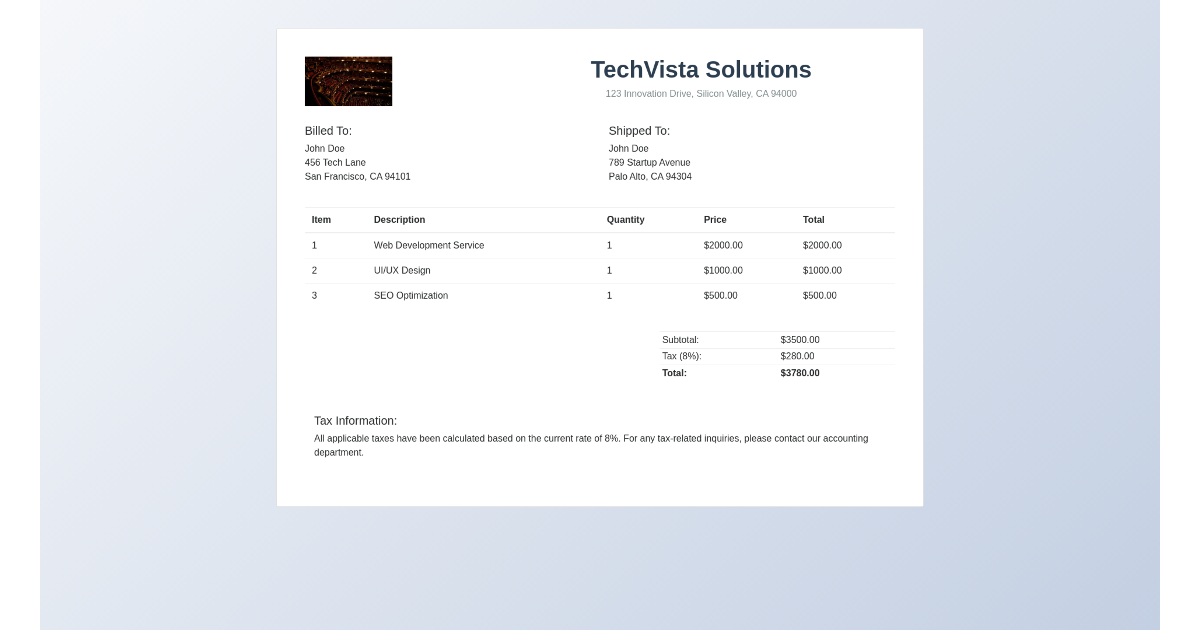 Feature-rich Billing Invoice - Free Html, Bootstrap Component