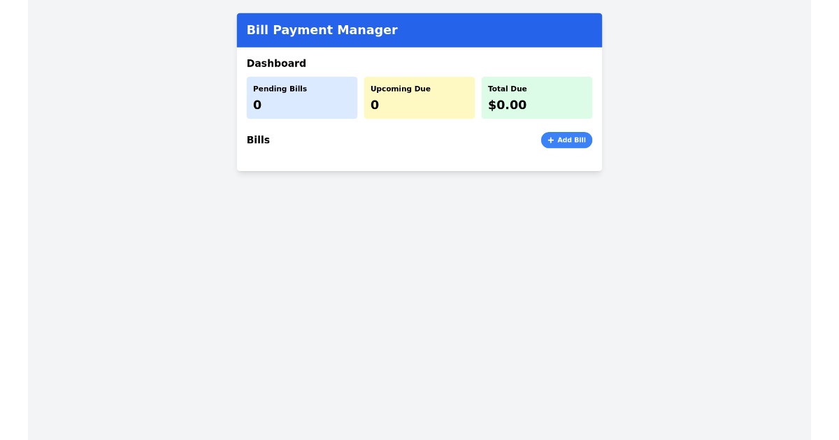 Bill Payment App - Free React, Tailwind Component